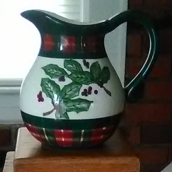 Pacific Rim | Holiday | Holly Berry Plaid Pitcher | Poshmark